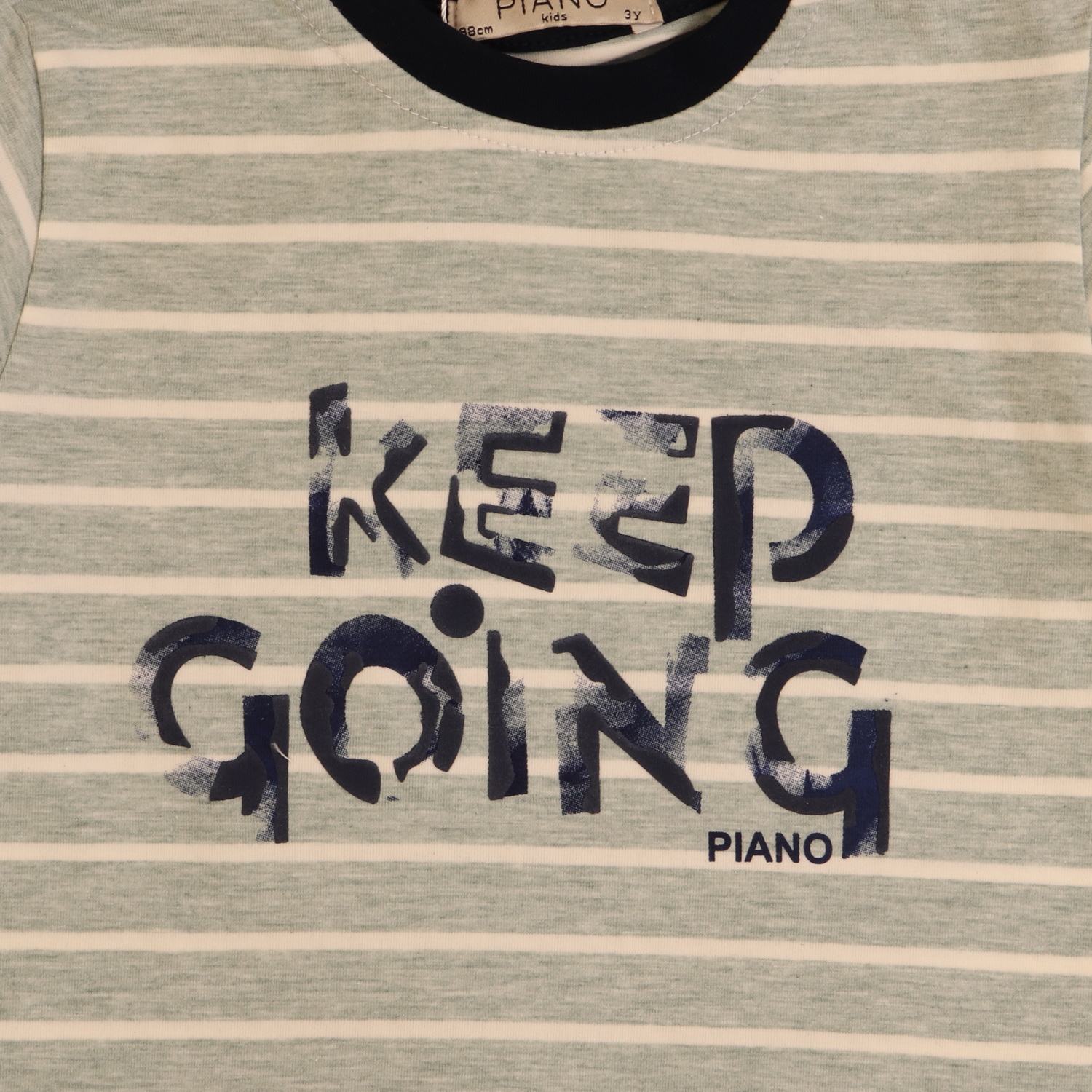 بلوز یکرو لایکرا ملانژ رنگی راه راه | فروشگاه اینترنتی پیانو